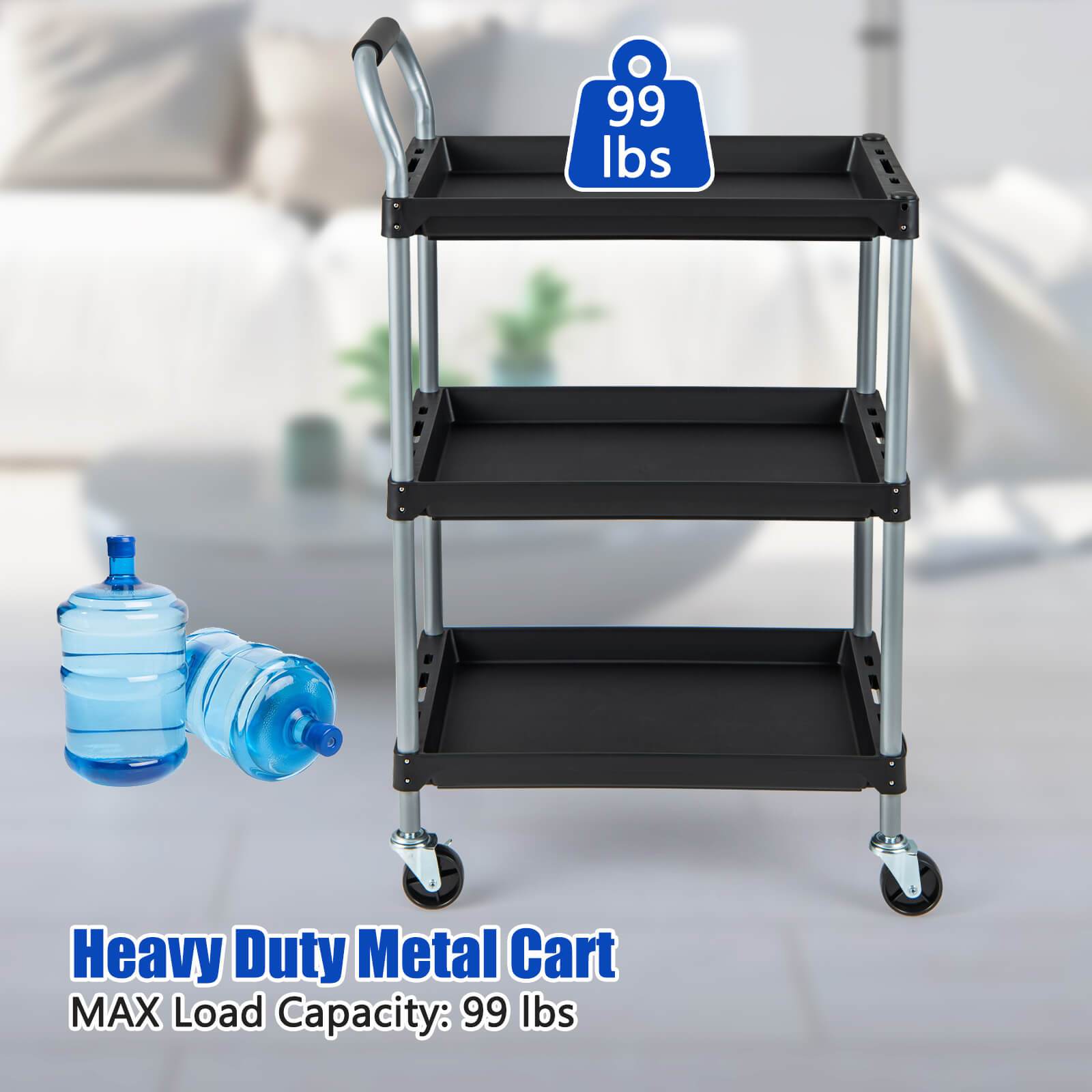3 Layer Utility Rolling Tool Cart W/ Lockable Universal - Temu