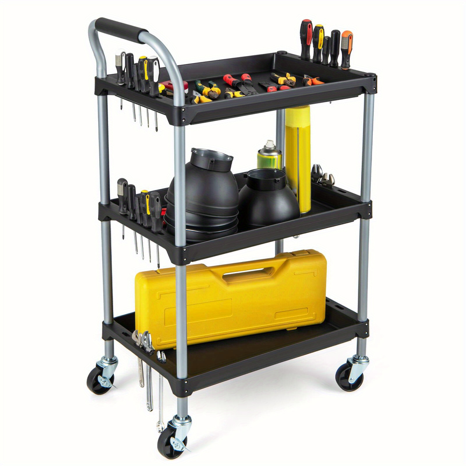 3 Layer Utility Rolling Tool Cart W/ Lockable Universal - Temu