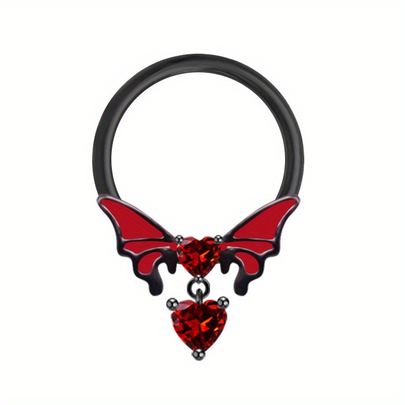Dark Belly Button Ring Bat Chest - Temu