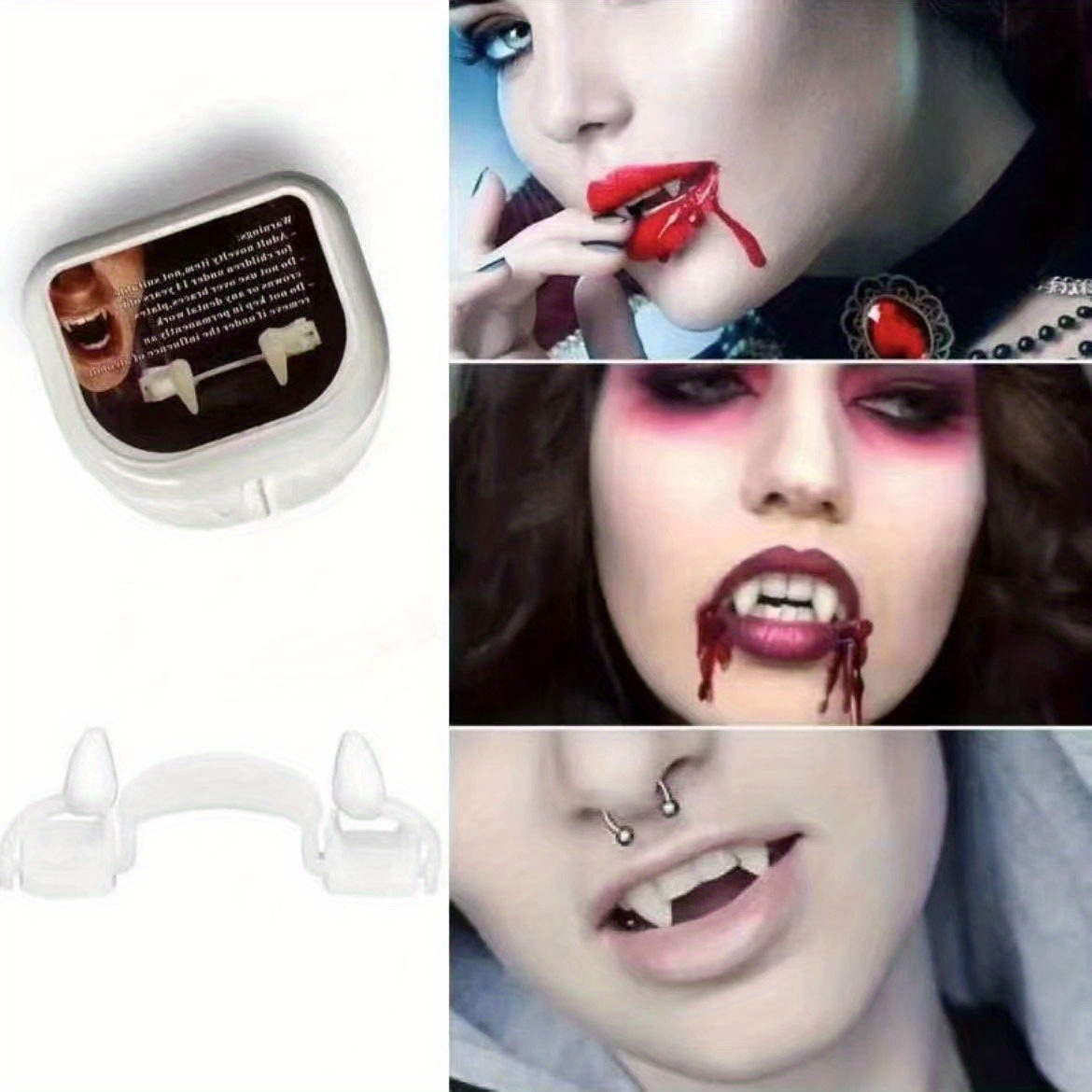 Funky Vampire Fangs Prop Plastic Teeth Halloween Costume - Temu