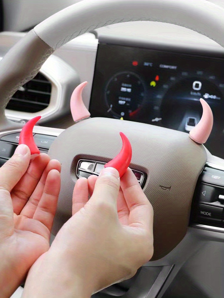 Adorable Devil Horn Car Decals Durable Pvc Easy Stick - Temu