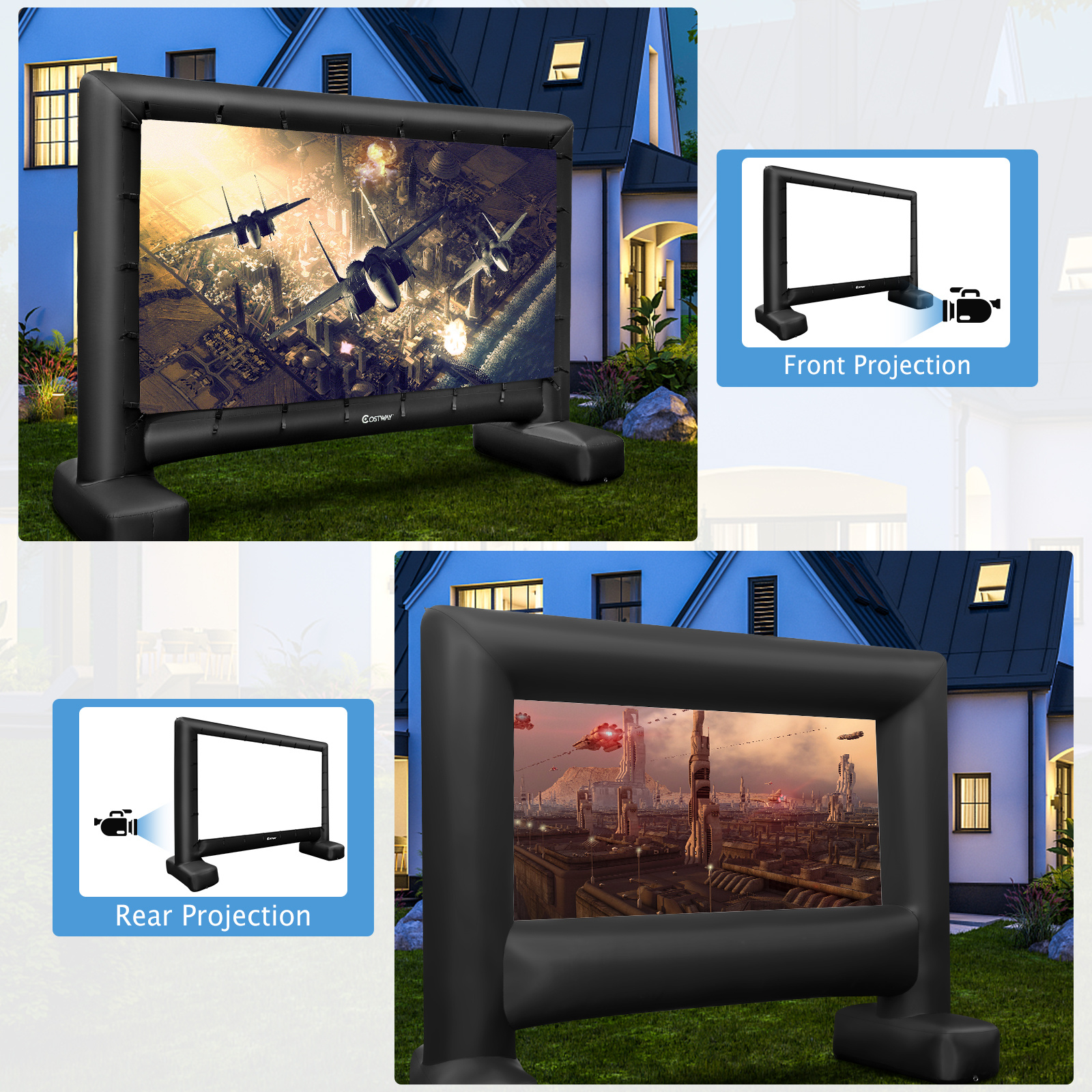 Inflatable Movie Screen Outdoor Projector Screen W/ - Temu