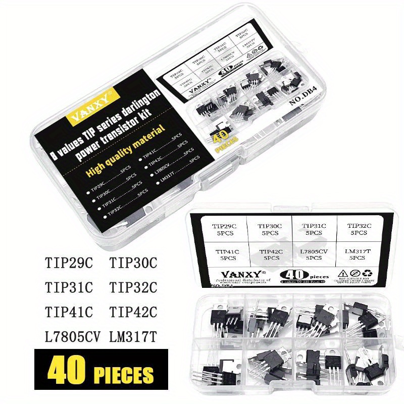 8 values tip series power transistor kit: tip29c - Temu