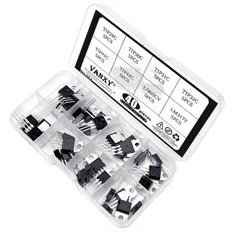 8 values tip series power transistor kit: tip29c - Temu