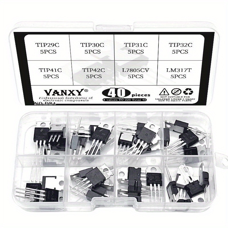 8 values tip series power transistor kit: tip29c - Temu