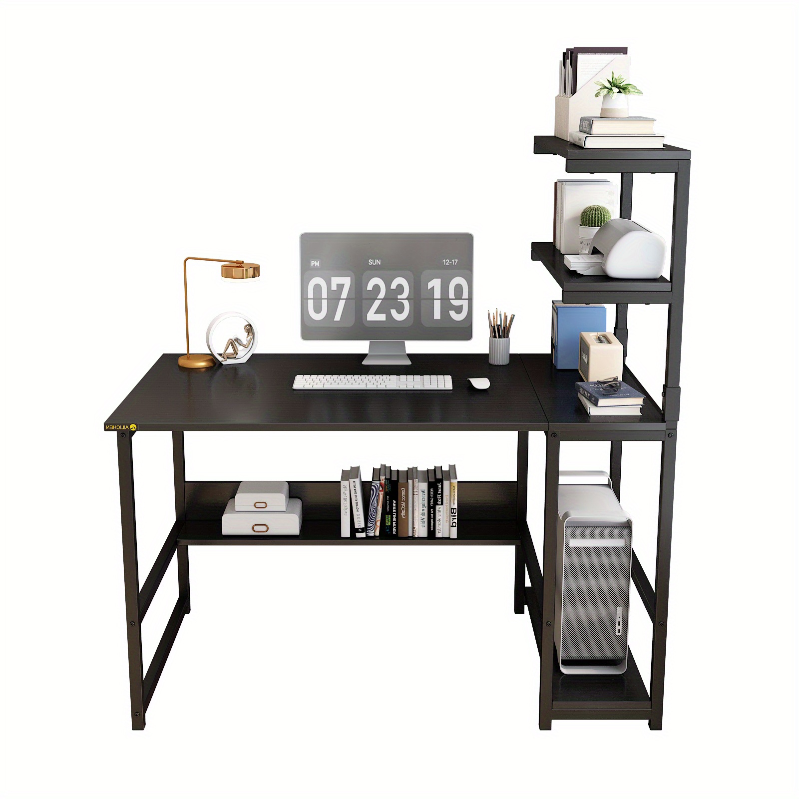 computer desk 4 tier storage shelves large home office desk Temu