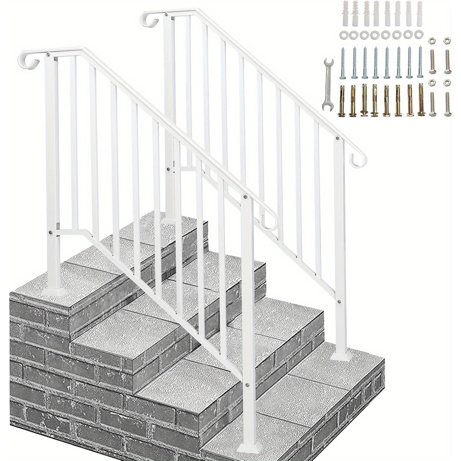 4 step handrails outdoor steps wrought iron stair - Temu