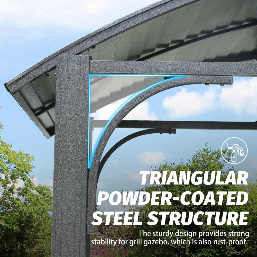 Outdoor Gazebo Waterproof Roof Arc shaped Bbq Shelter Zinc - Temu