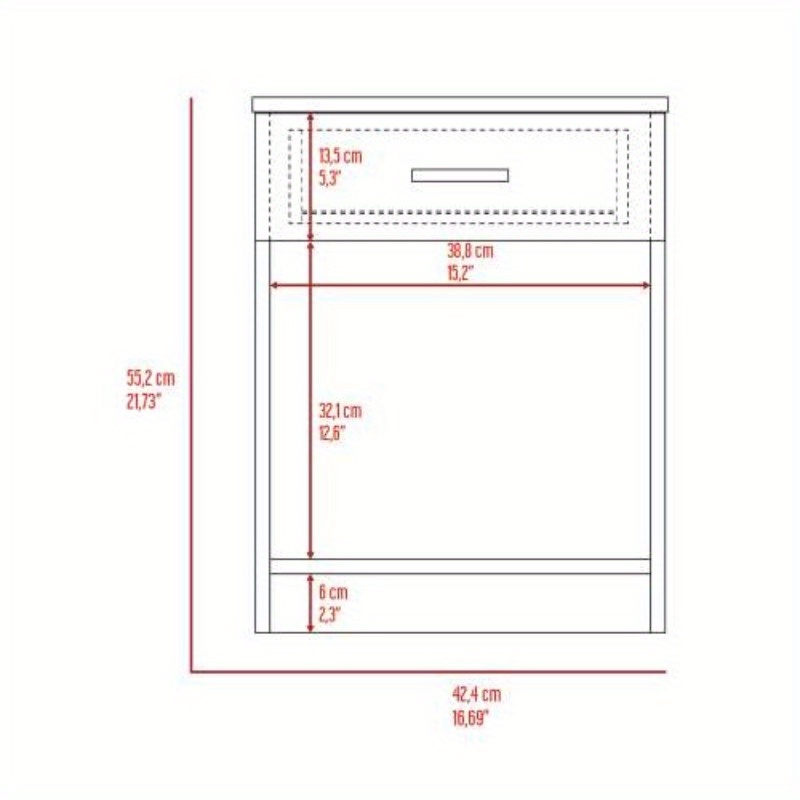 Nightstand With One Drawer And Lower Shelf For Extra Storage And Stable ...