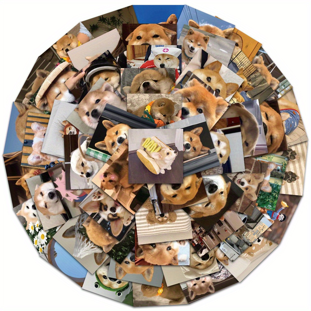 Cute Cartoon Corgi Chai Dog Meme Sticker Pack Reusable Vinyl - Temu