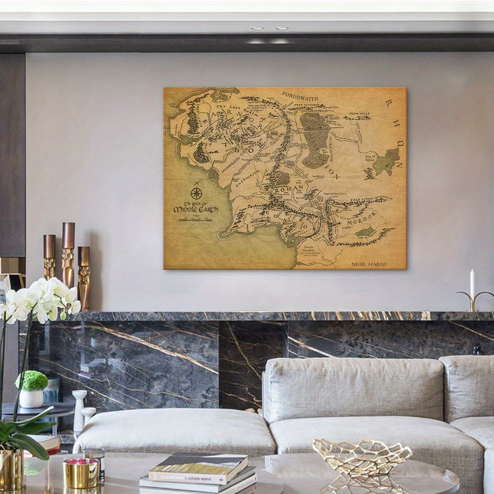 map canvas map lord rings - Temu