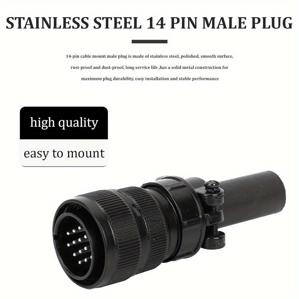 14 Male Plug Stainless Steel Cable Mounted Male Plug - Temu