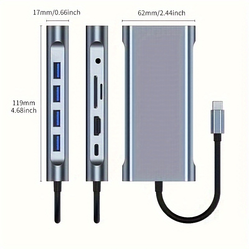 11合1 USB C扩展坞带三重显示 包含双HDTV VGA PD 以太网 3个USB端口 麦克风/音频 SD/TF卡读 - Temu ...