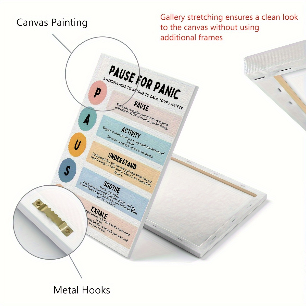 12x18in Wooden Framed Relax Canvas Poster Positive Behavior - Temu