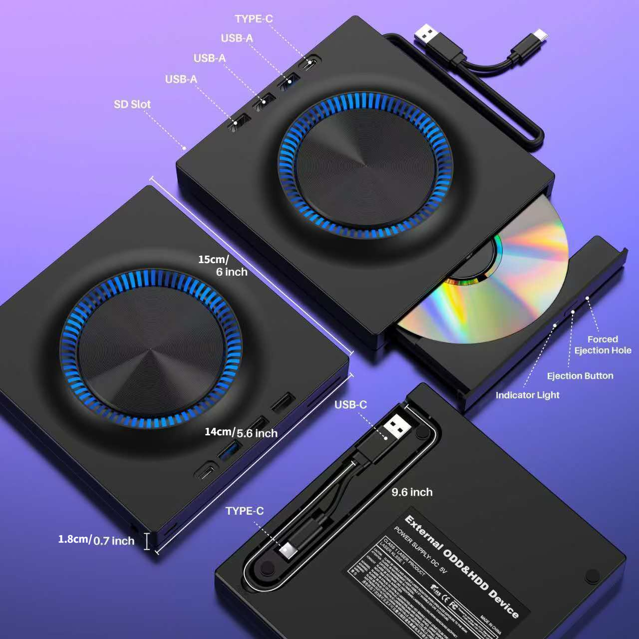 External Cd/dvd Drive Laptop Usb 3.0 Type c Portable Optical - Temu