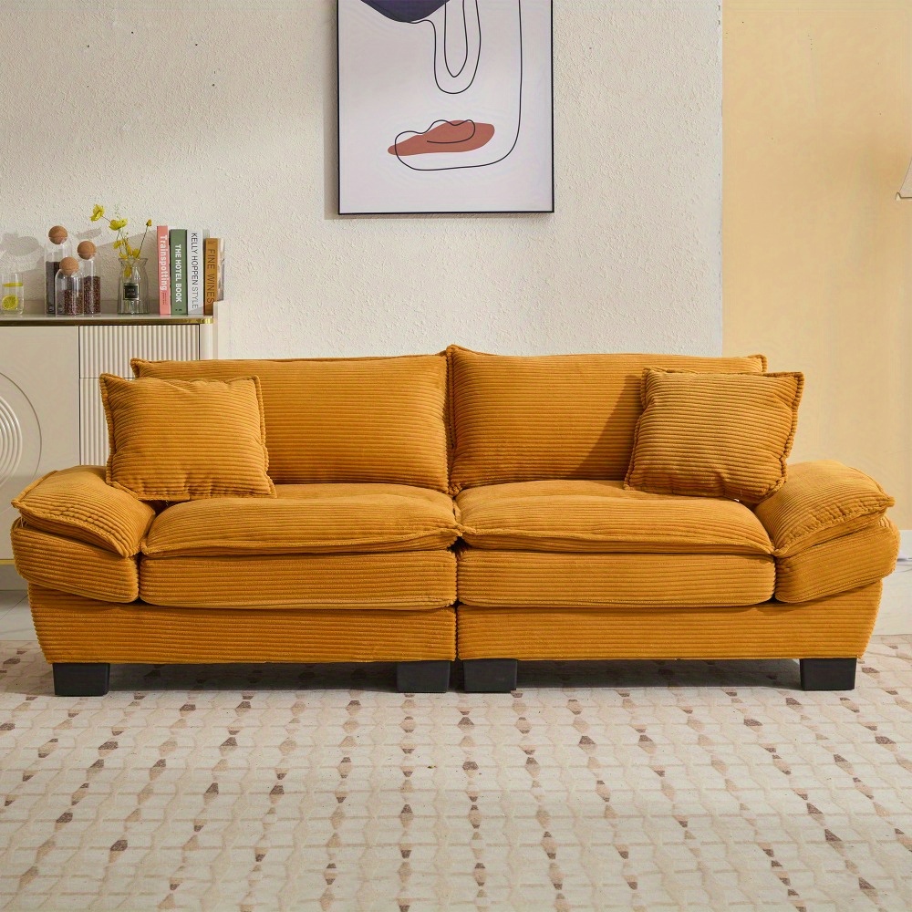 corduroy sofa sleeper couch loveseat sofa pillows comfy Temu