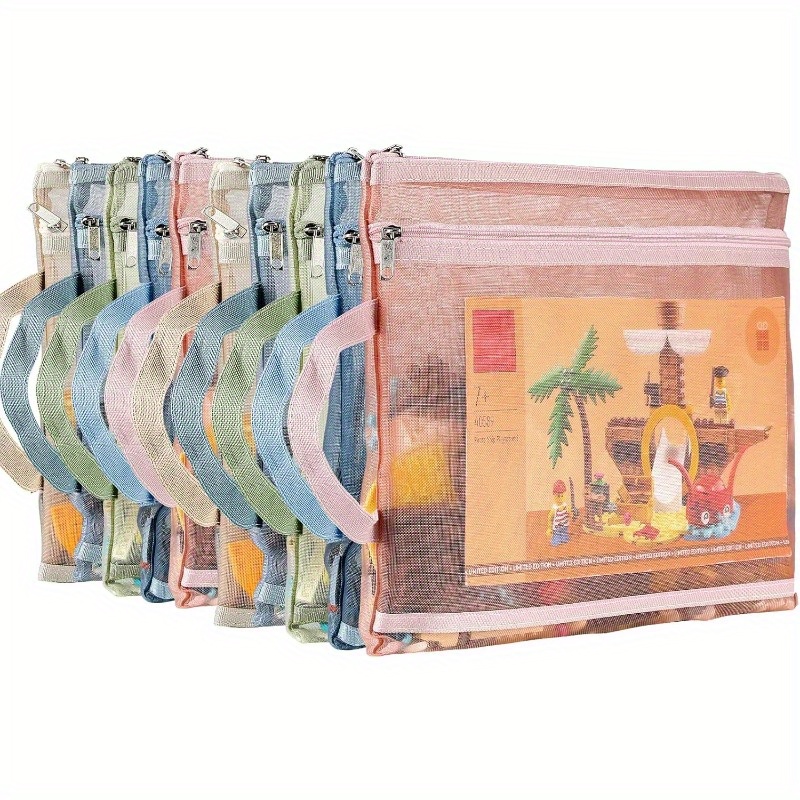 Pouch Handle 12-Pack Mesh Zipper Pouches With Handles - A4 Size For ...
