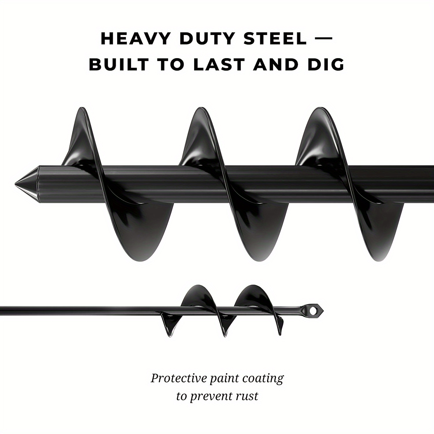 spiral auger bit garden metal hole drill threaded shank - Temu