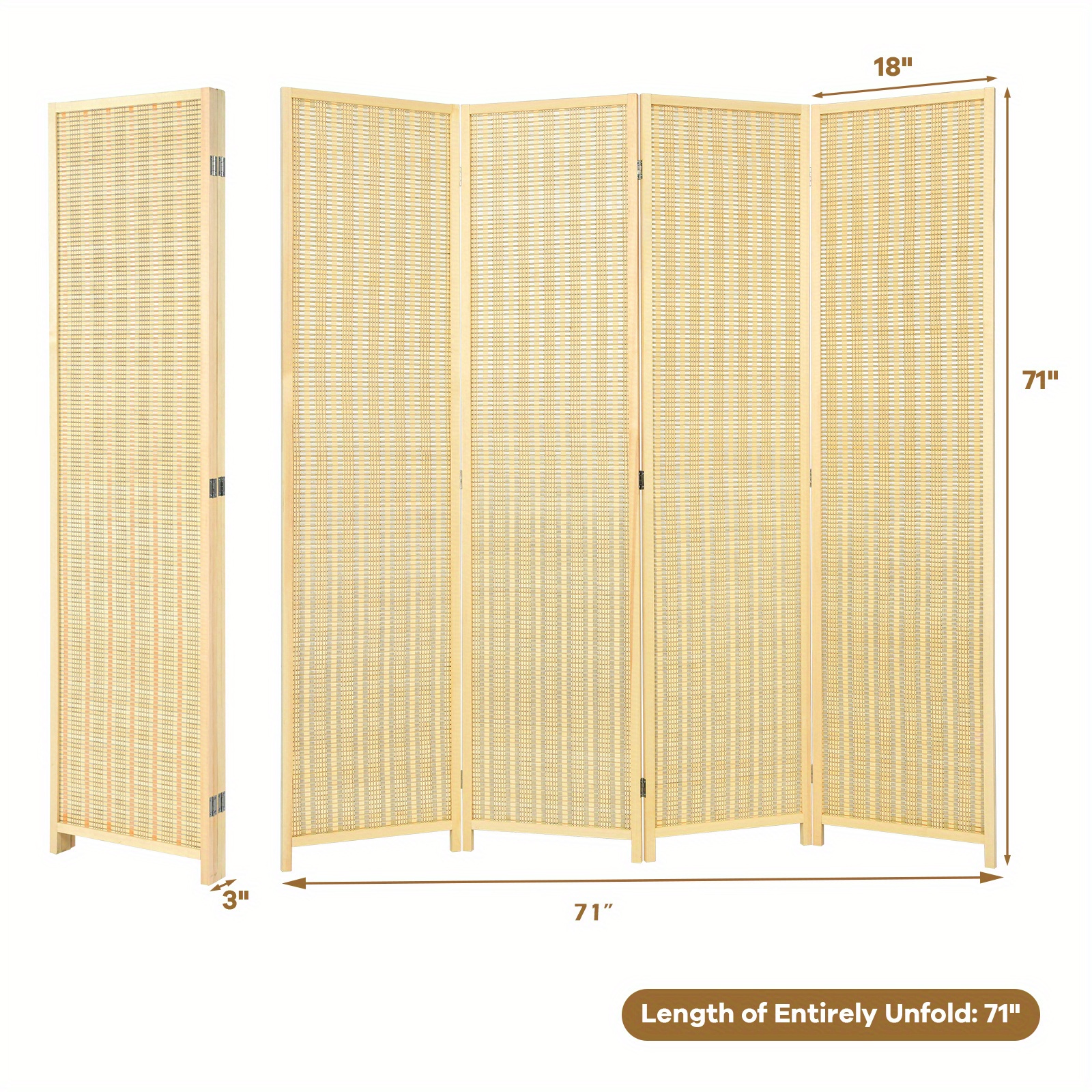 4 Panel Room Divider Screen Portable Folding - Temu