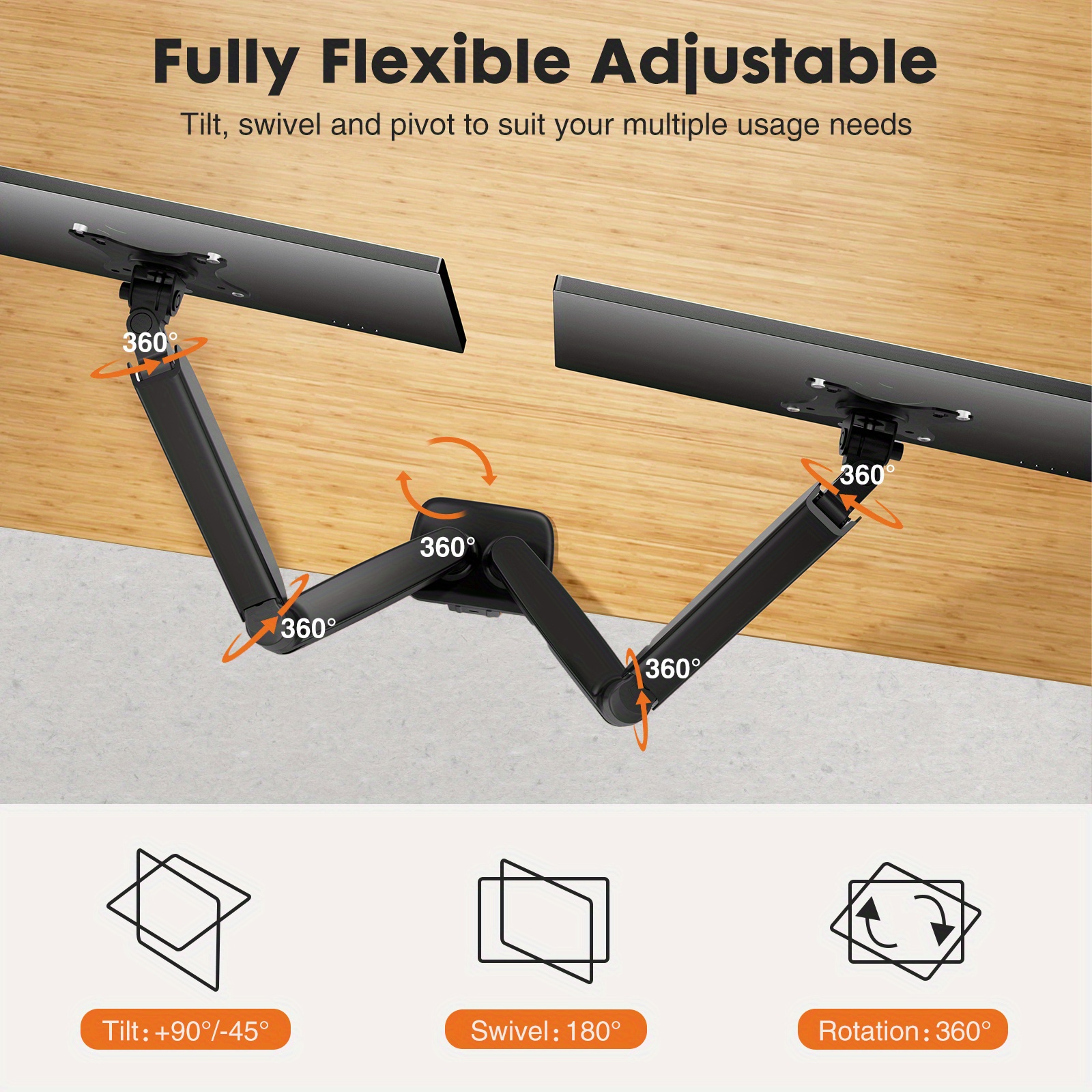 full adjustable dual monitor stand swivel vesa bracket c - Temu