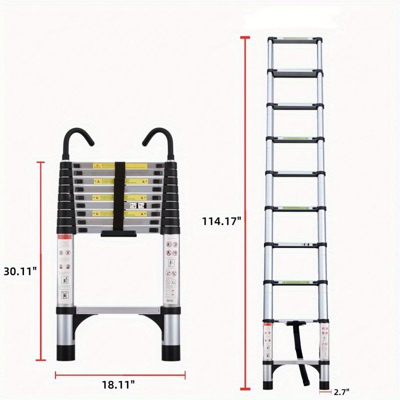 Telescopic .5 Foot Aluminum Button Telescopic Ladder - Temu