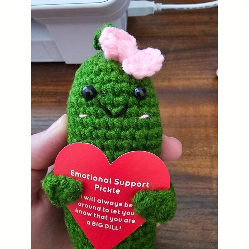 Emotional Support Pickle Crochet Pattern sold on Temu United States