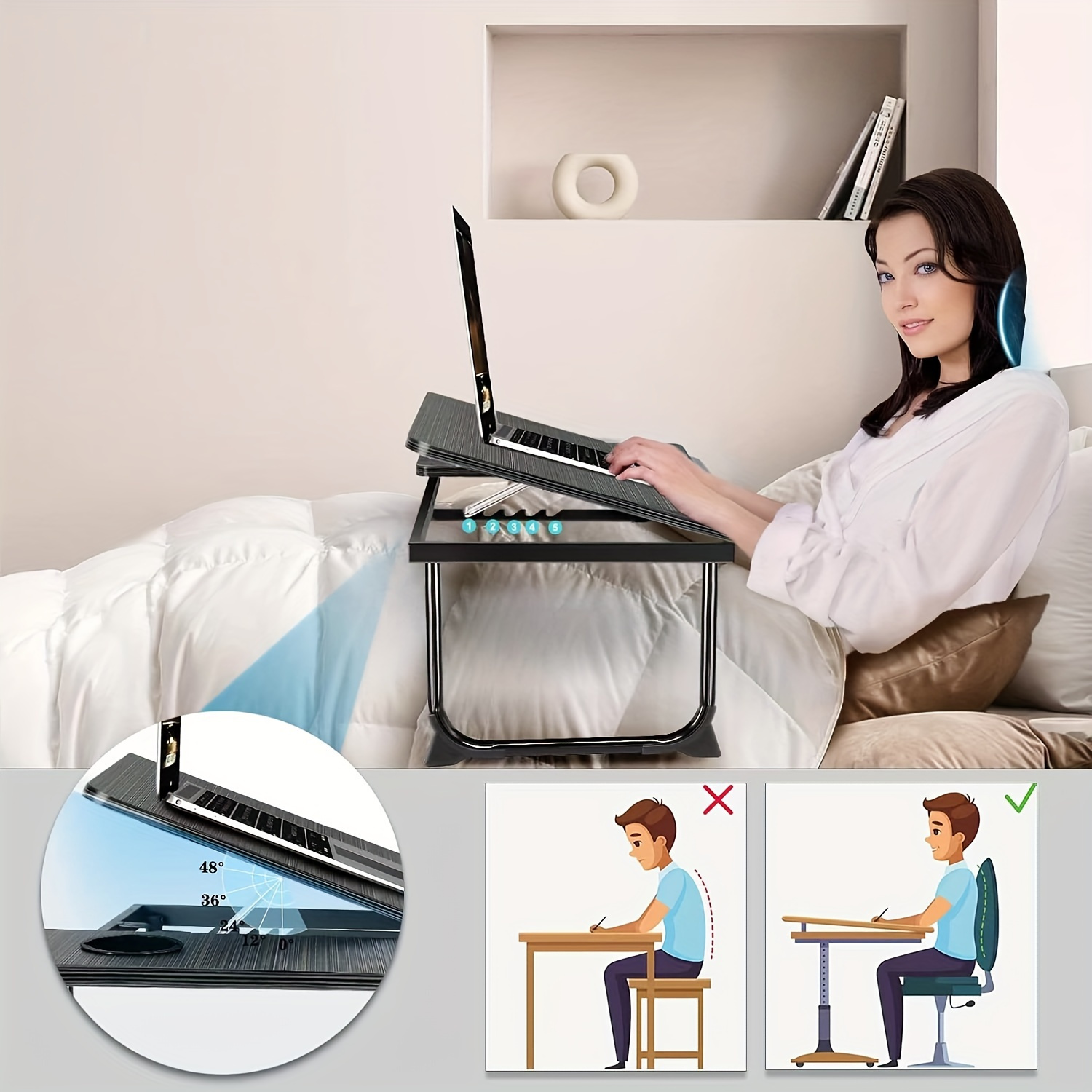 multifunctional adjustable laptop table cup holder 5 Temu