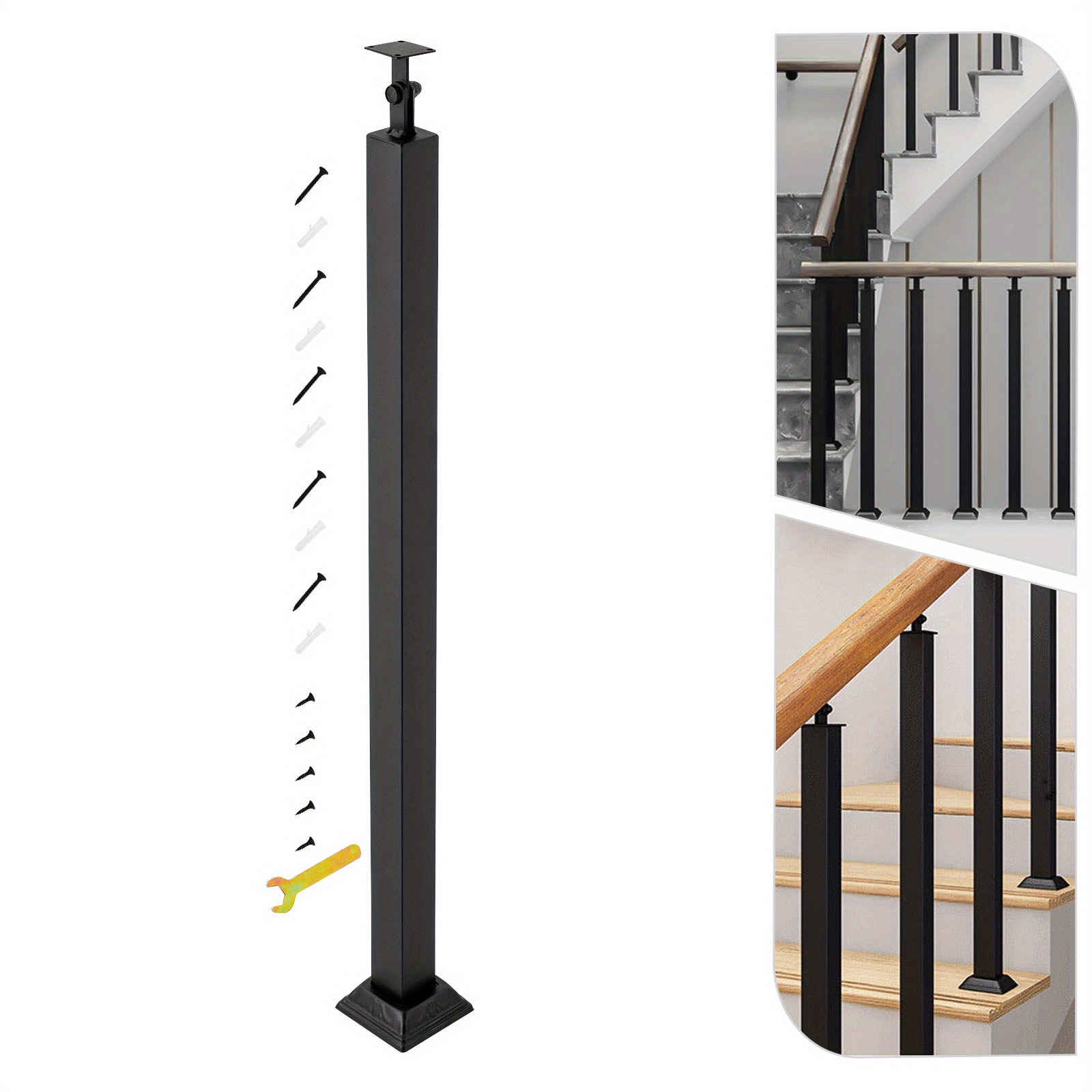 Stair Balusters Post Indoor Staircase Handrail Kit Black - Temu