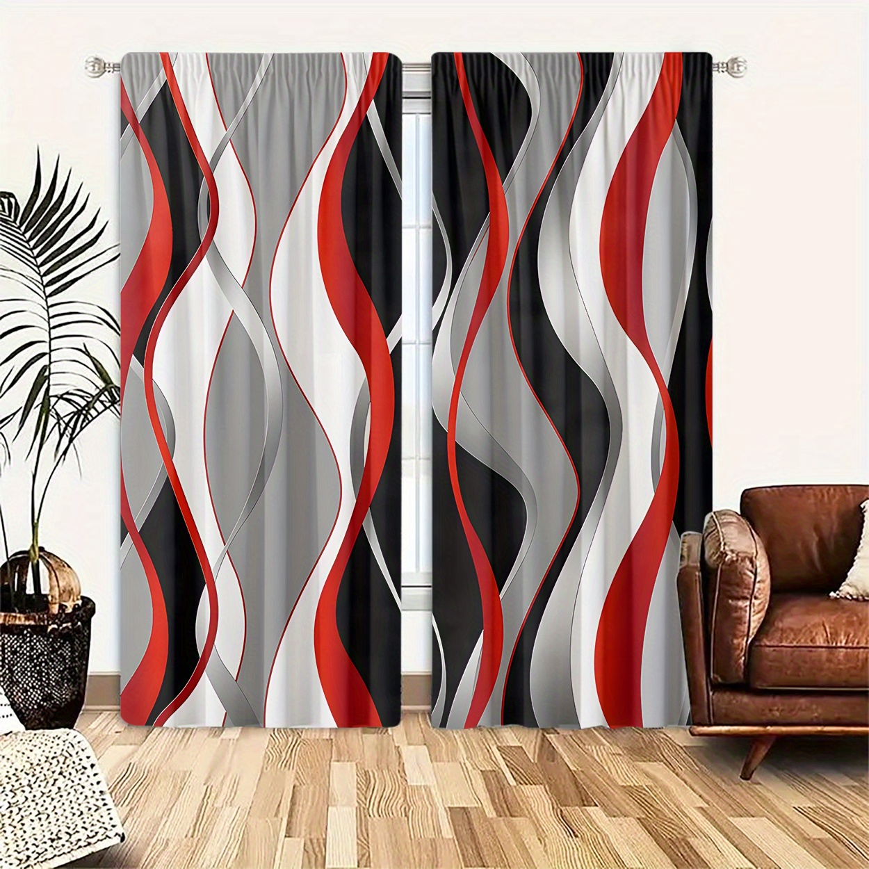 Red black curtains store