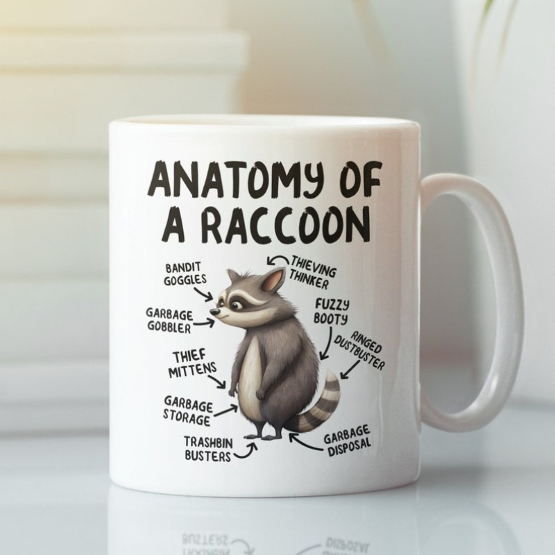 Anatomy A Raccoon Mug Funny Raccoon Gifts Racoon Lover - Temu
