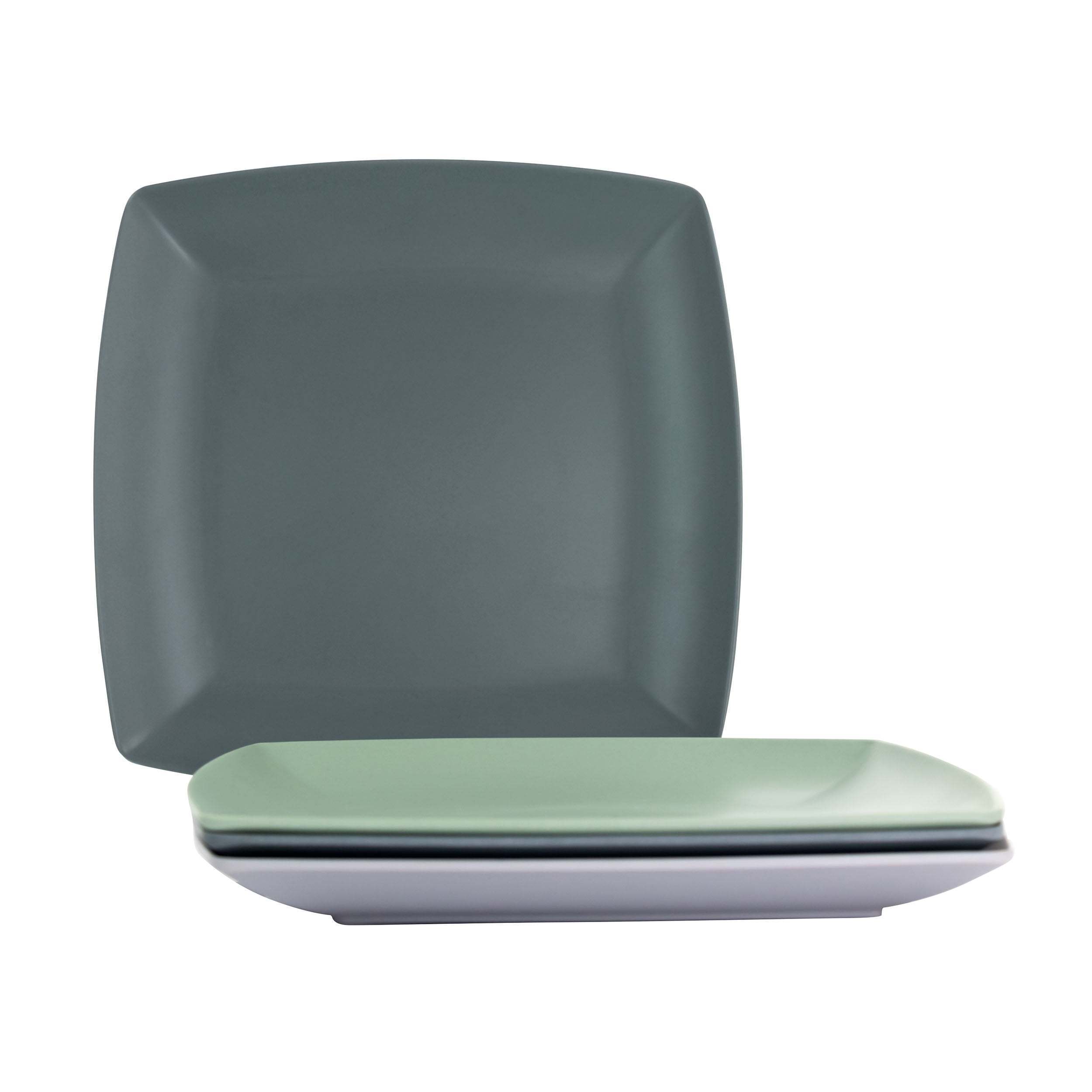 square melamine dinner plate set in assorted colors - Temu