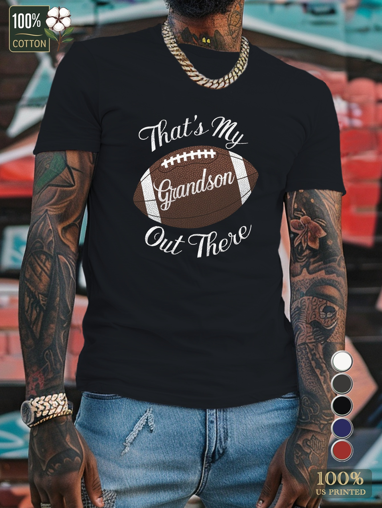 Football Grandson Powerful Pure Cotton - Temu