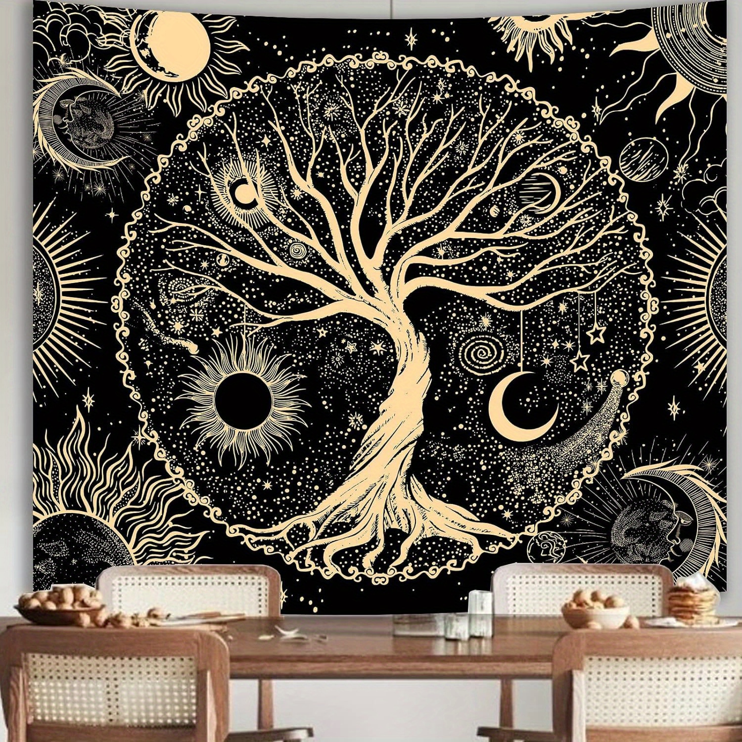 tree life wall tapestry bedroom sun moon wall tapestries - Temu