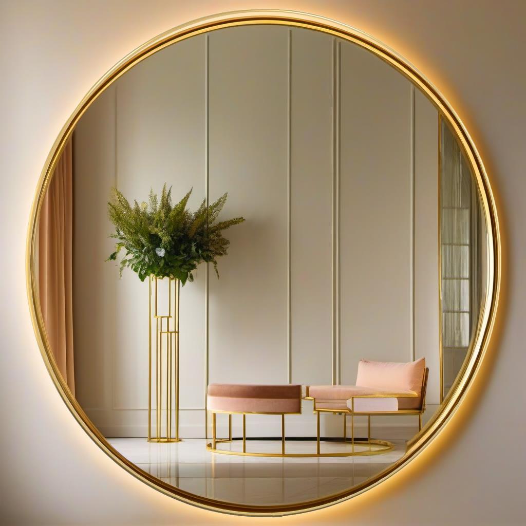 Elegant Gold Round Wall Mirror 23. Decorative Home Accent - Temu
