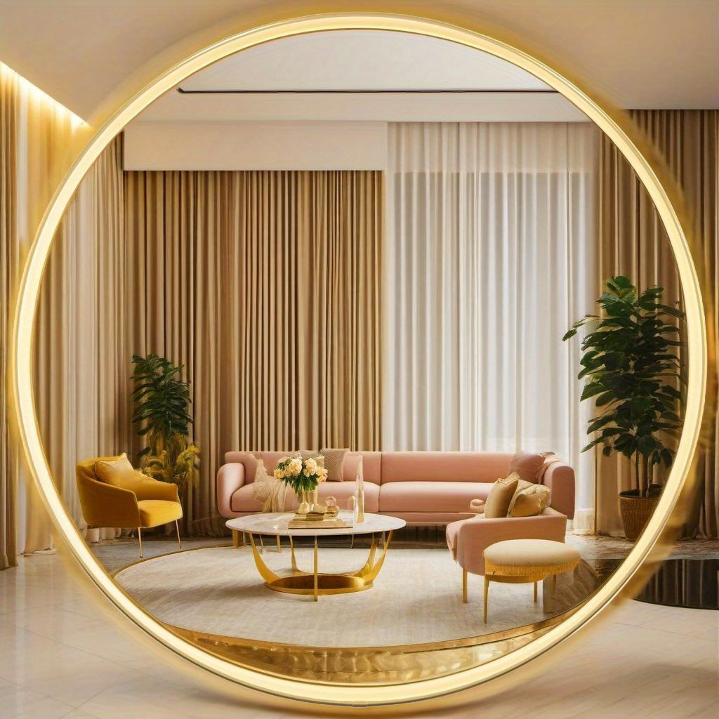 Elegant Gold Round Wall Mirror 23. Decorative Home Accent - Temu