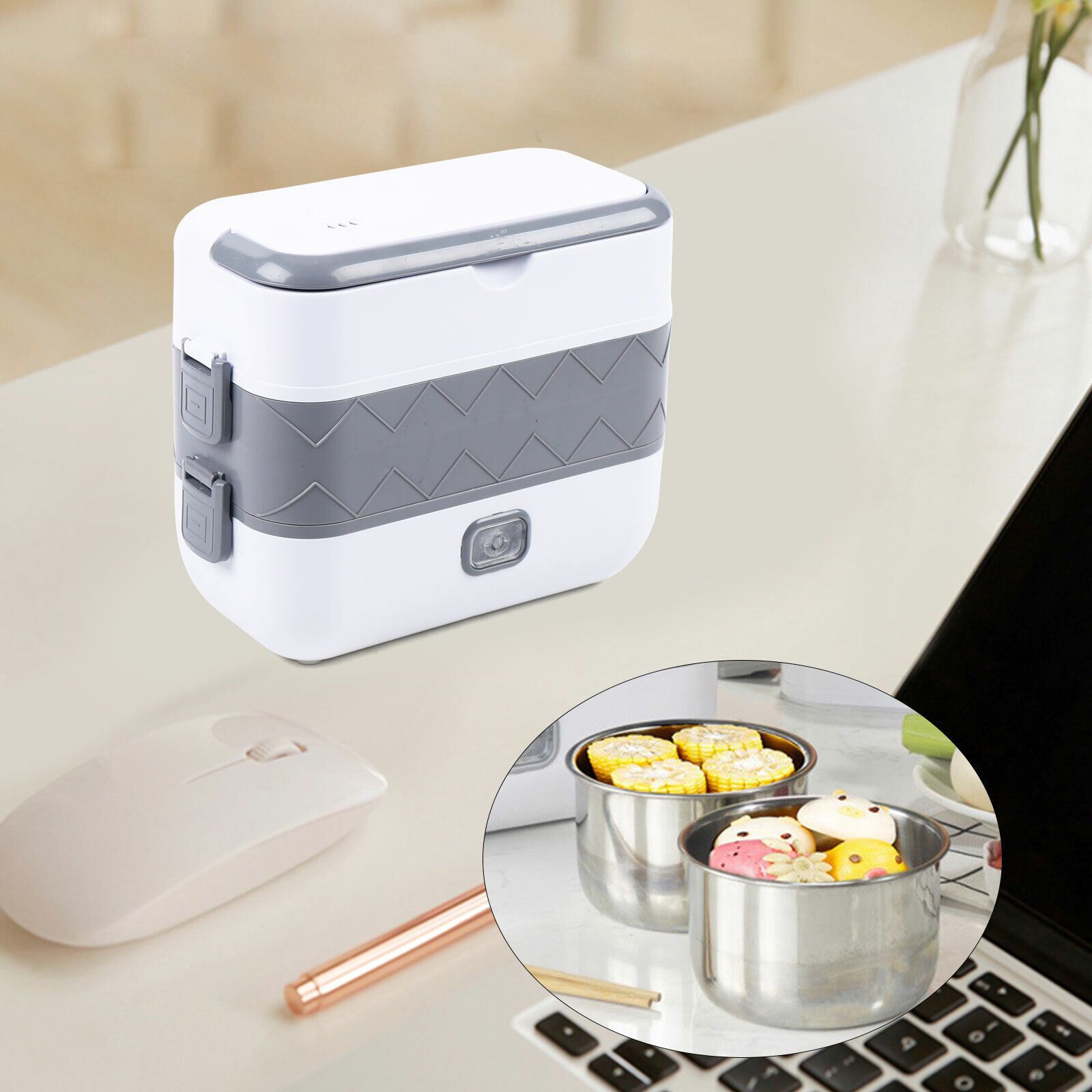 2layer portable electric heated lunch box mini microwave - Temu