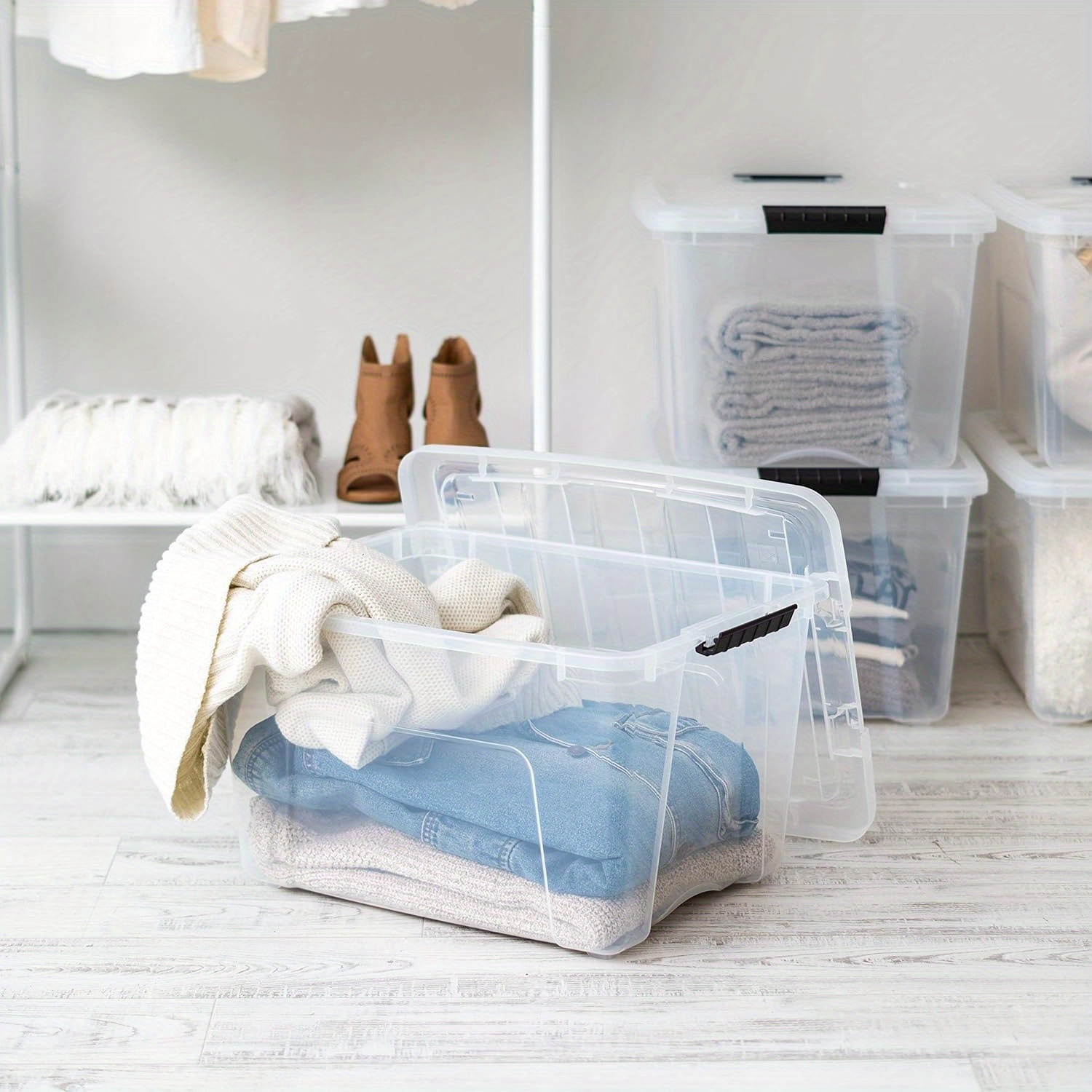 Bpa free 40 Qt Stackable Plastic Storage Bins See - Temu