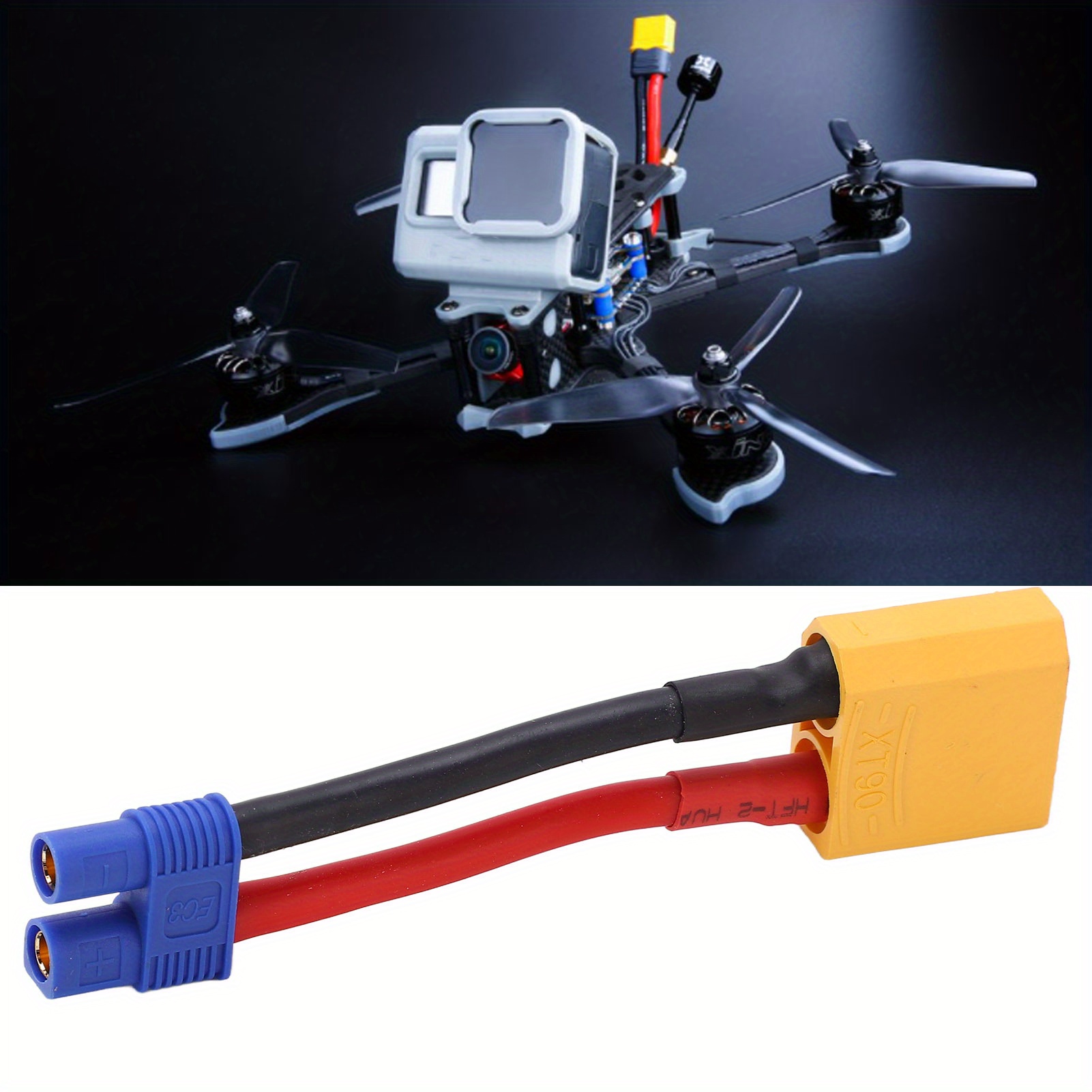 xt90 female to ec3 male cable reusable connector ends safe shell 12awg ...