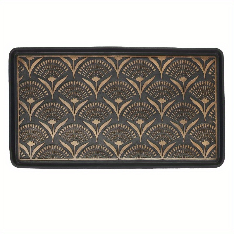 Chic Bronze Floral Rubber Boot Tray Easy clean - Temu