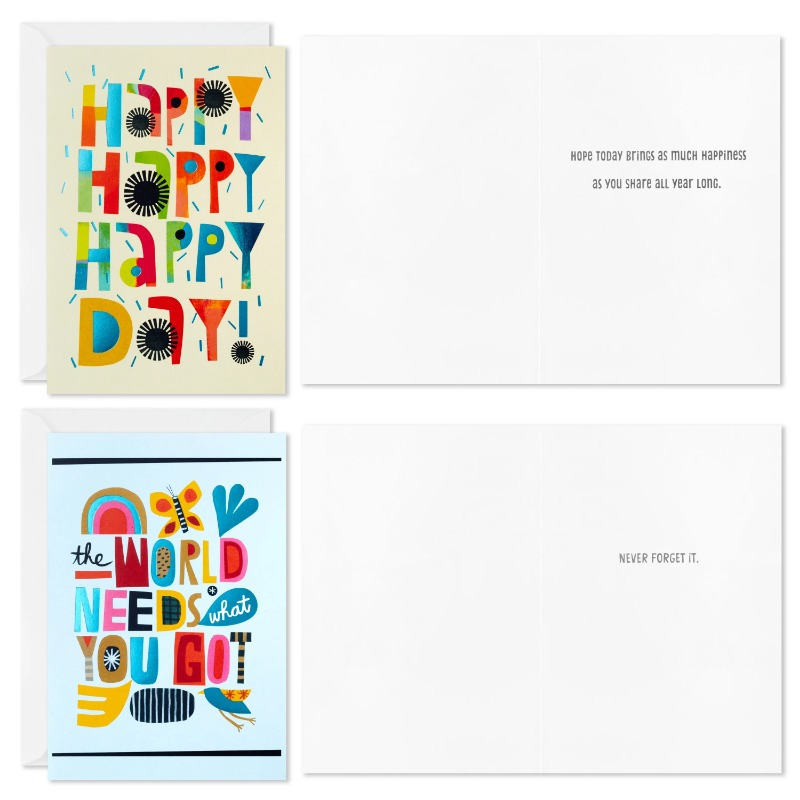 Trendy Lettering Greeting Cards Assorted Designs Holidays - Temu