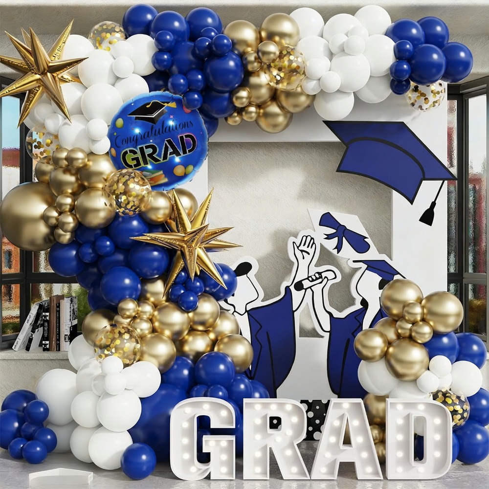 blue graduation decorations sold on Temu United States
