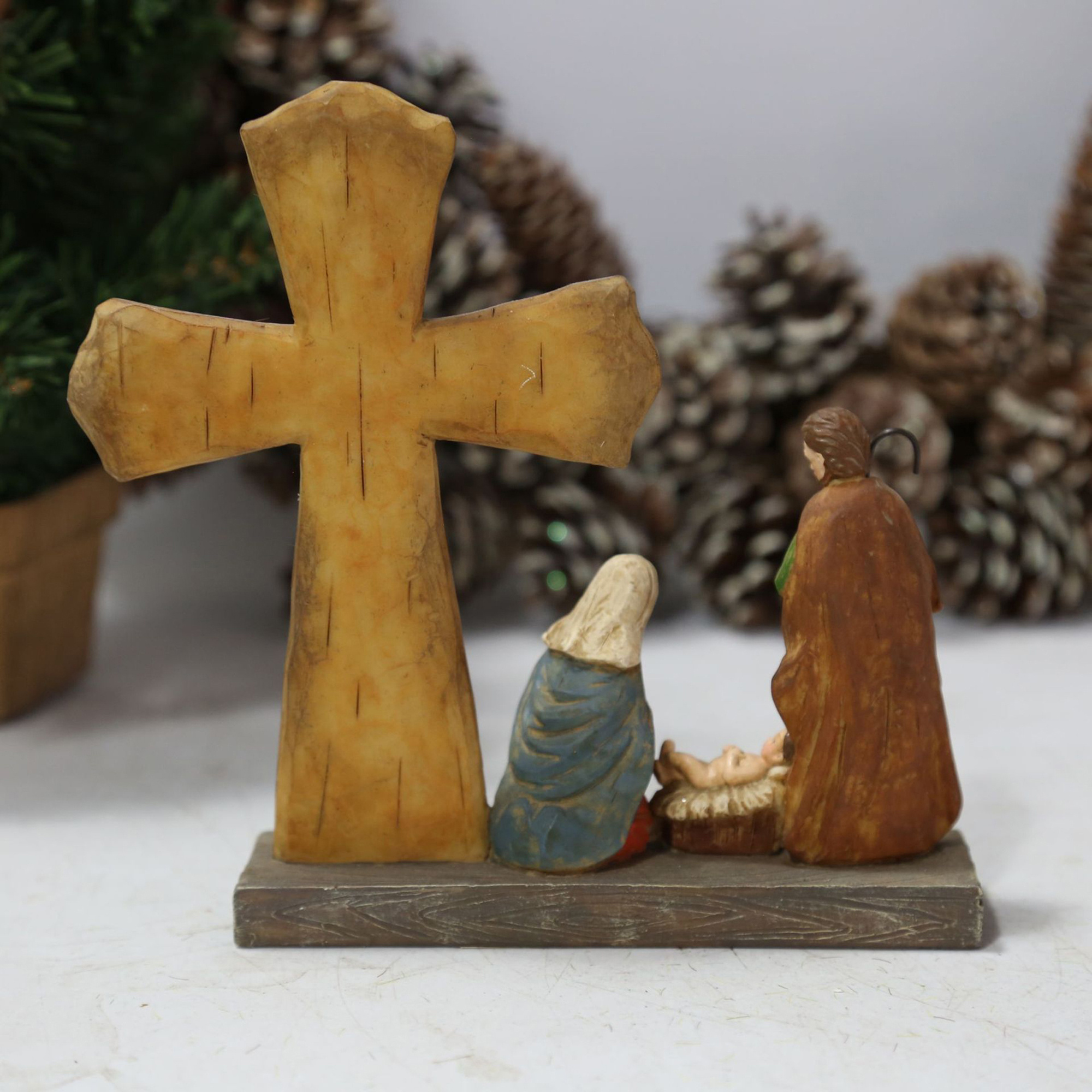 Holy Family Cross Resin Statue Versatile Indoor Outdoor - Temu