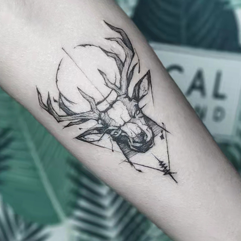 Tribal Hirschkopf Tattoo Designs INKARTLINK Halbpermanentes