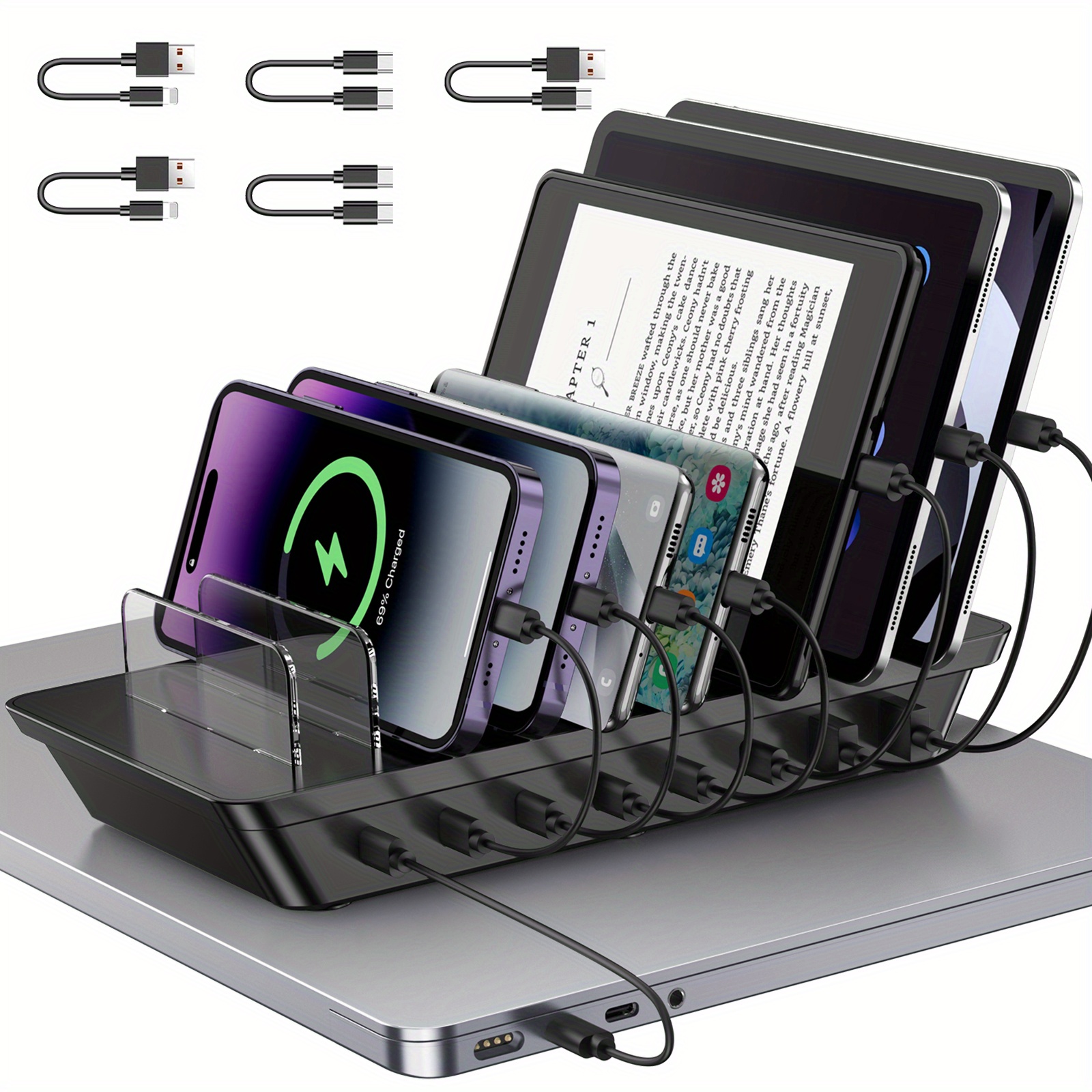 Multi Device Charging Station Organizer