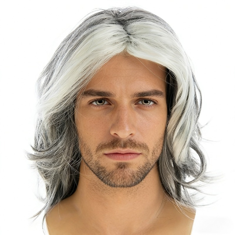 men grey wig sold on Temu United States