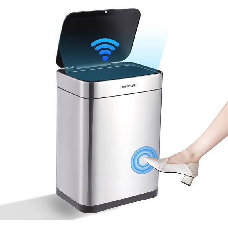 16 Gallon Stainless Steel Touchless Trash Lid - Temu