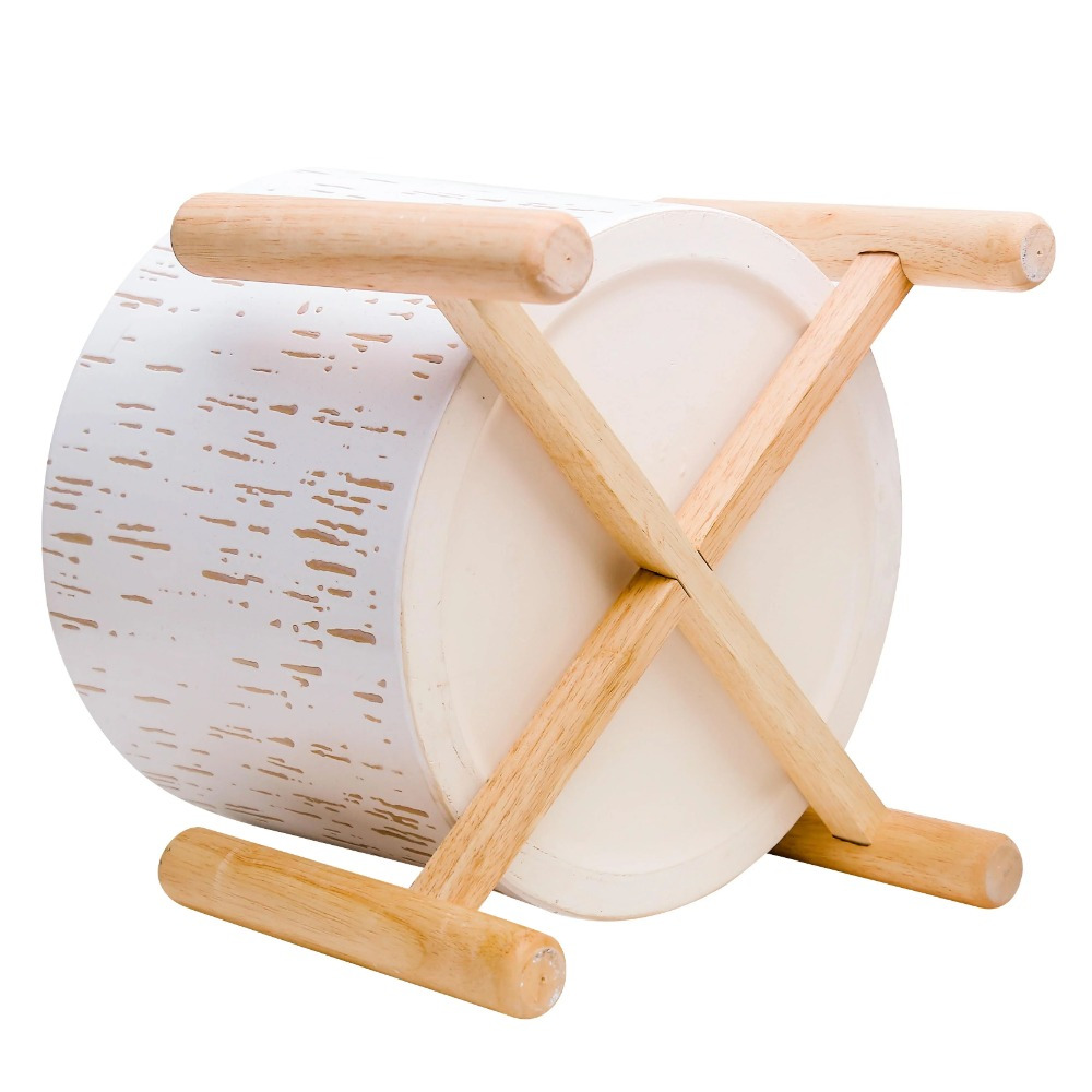 1pc modern ceramic planter with wooden stand round white flower pot for ...