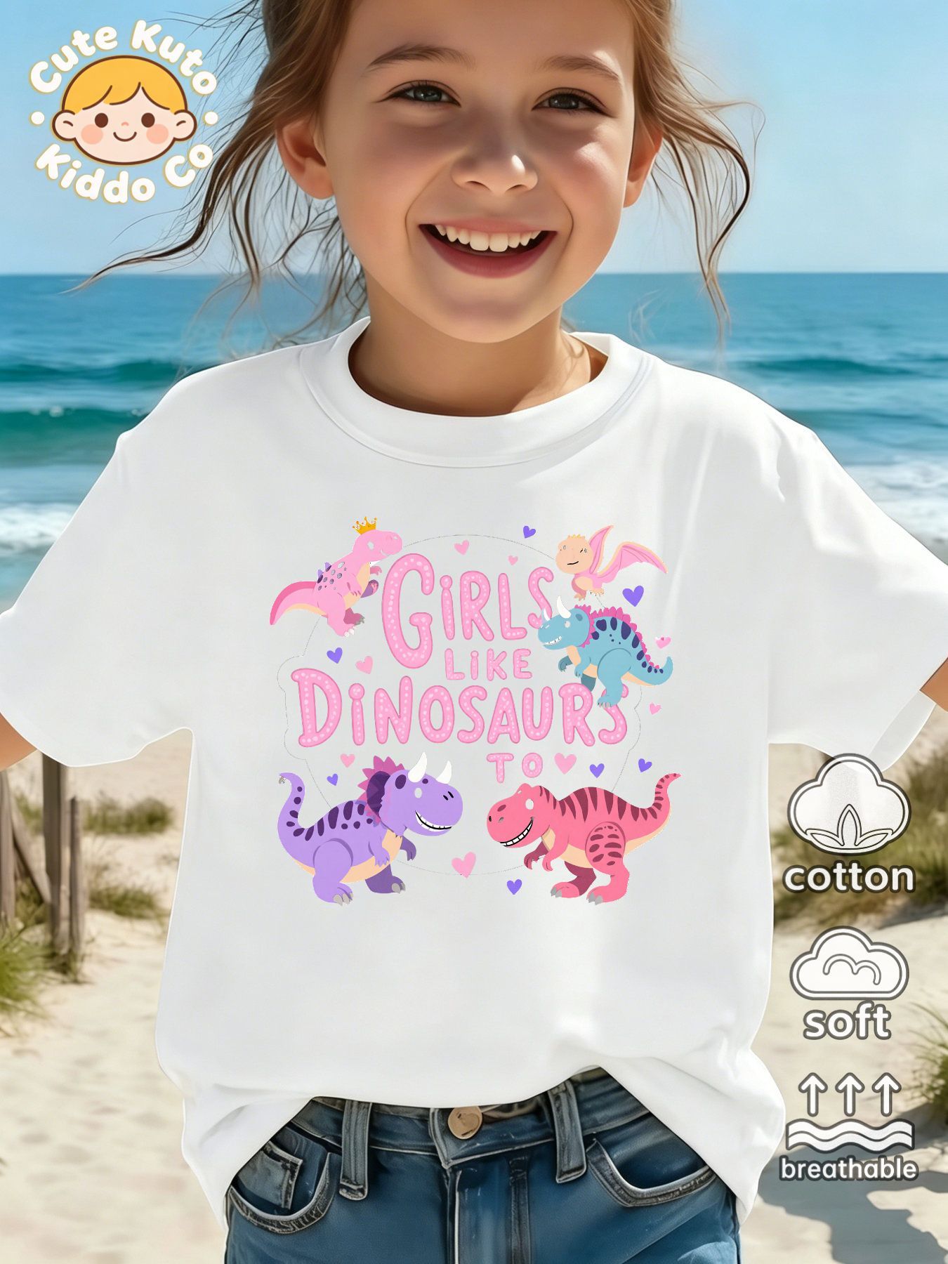 dinosaur girl clothes sold on Temu United States