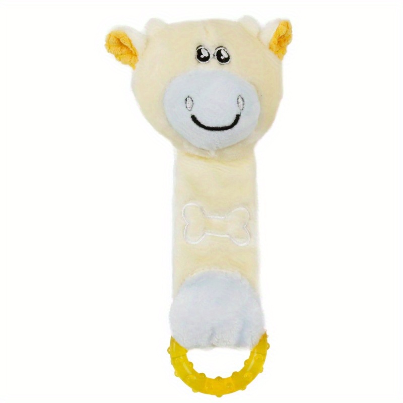 squeaky plush cow shaped dog toy crinkle rubber teething - Temu