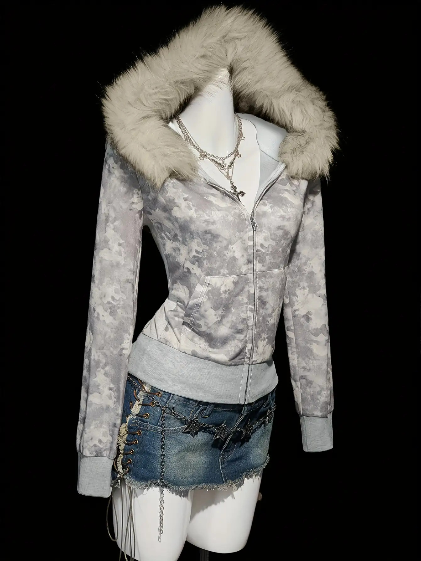 jackets with fur sold on Temu United States